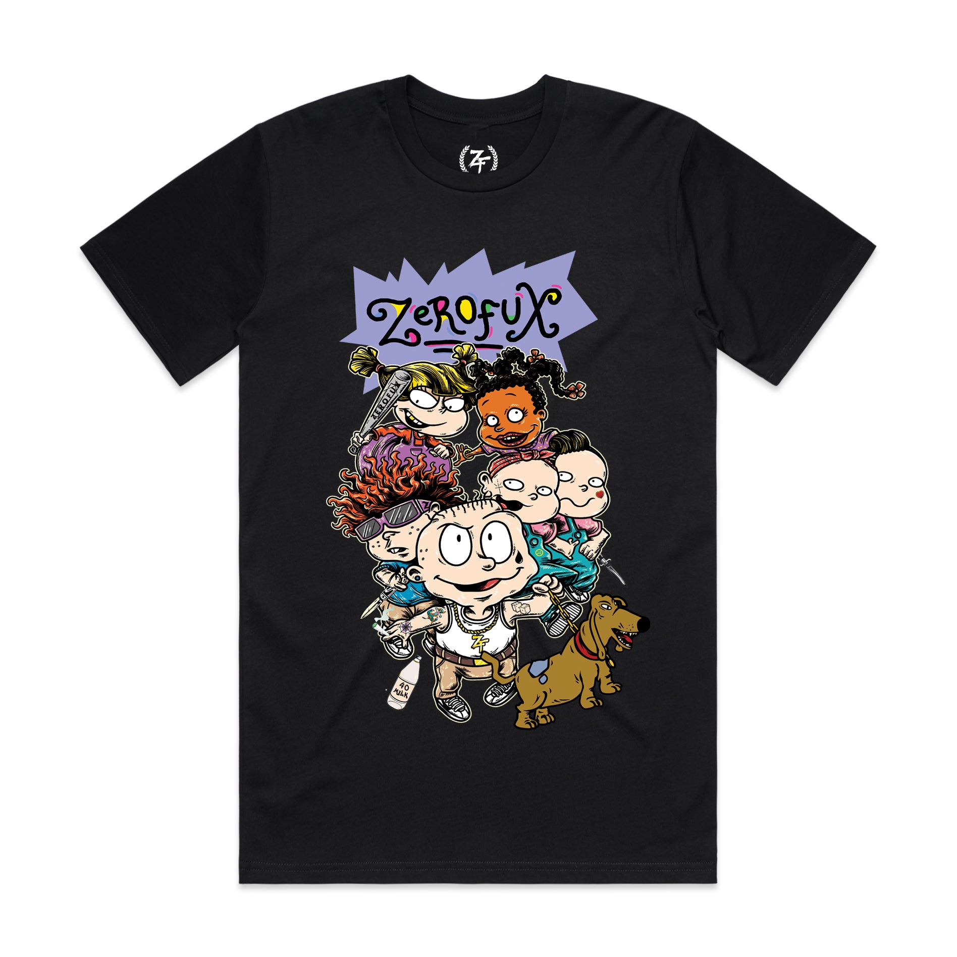 "Thugrats" tee - Black – Zerofux Clothing Co
